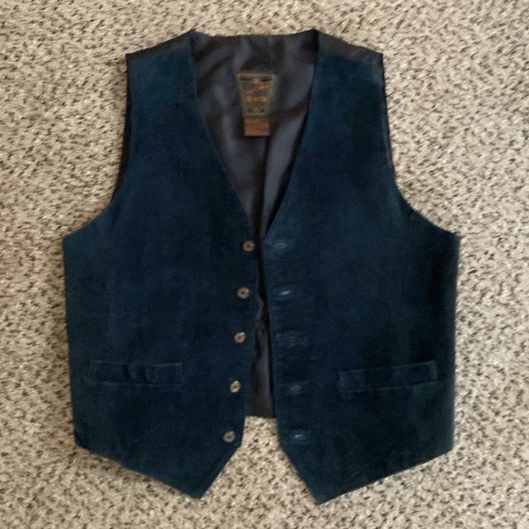 Dual Control | Jackets & Coats | Dual Control Medium Blue Leather Vest ...